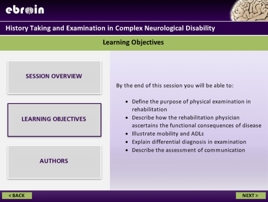 ebrain elearning courses in clinical neuroscience